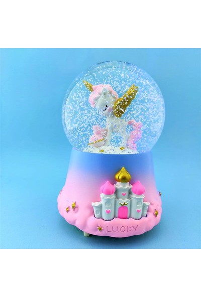 Hediyezin Melek Kanatlı Şanslı Unicorn Işıklı Müzikli Orta Boy Kar Küresi Hediyezin Melek Kanatlı Şanslı Unicorn Işıklı Müzikli Orta Boy Kar Küresi