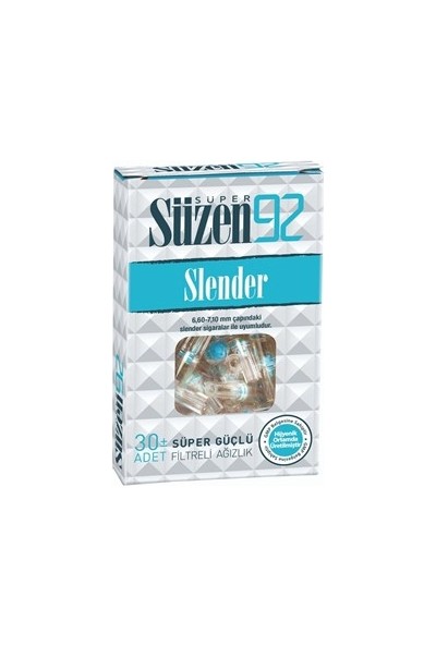 Süzen 92 Slender Filtre Ağızlık 30 Lu x 24' Lü 720 Adet Süzen 92 Slender Filtre Ağızlık 30 Lu x 24' Lü 720 Adet