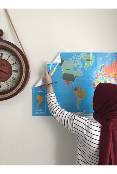 Tutunabilir Kağıt Dünya Haritası Akıllı Kağıt Tahta Yazı Tahtası Özel Baskılı Renkli Dekoratif