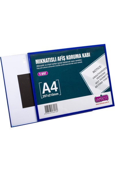 Lamiess T-697 297X210 mm Mıknatıslı Afiş Koruma Kabı 10 'lu Lamiess T-697 297X210 mm Mıknatıslı Afiş Koruma Kabı 10 'lu