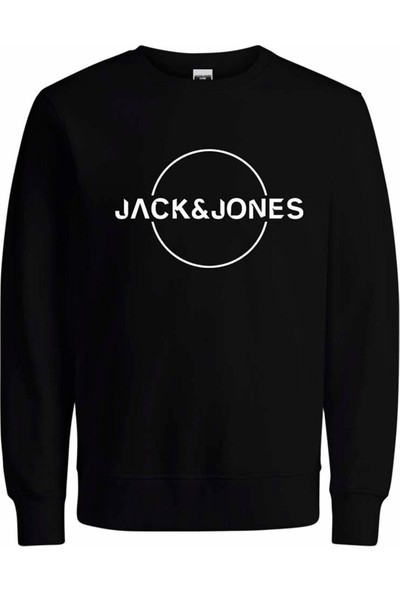 Jack & Jones 12201842_Jcominister SweatCrew Nec O Yaka Uzun Kollu Regular FitDüz Siyah Erkek Sweats