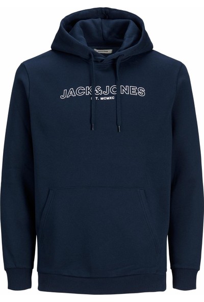 Jack&Jones Bank Sweat Hood Erkek Lacivert Sweatshirt 12192093-04