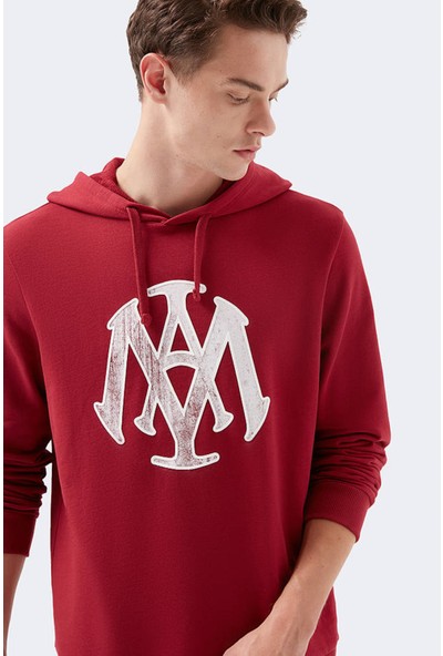 Mavi Erkek Mavi Mühür Logo Baskılı Kırmızı Sweatshirt 065753-32330