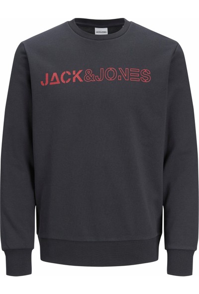 Jack & Jones 12201841 Sweat Siyah-Kırmızı