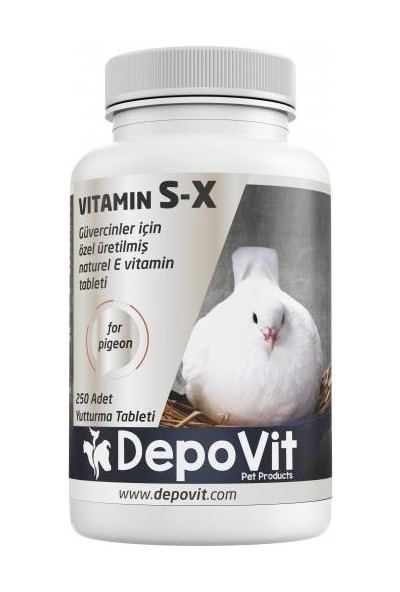 Depovit Vitamin S-X Tablet (E Vitamin)-Üreme YARDIMCI-250 Tablet-Güvercinler Için Depovit Vitamin S-X Tablet (E Vitamin)-Üreme YARDIMCI-250 Tablet-Güvercinler Için