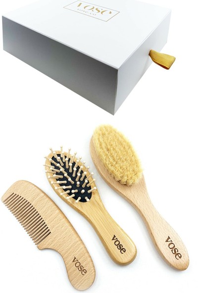 Vose Ahşap 3' Lü Bebek Saç Bakım Seti 0 Ay +