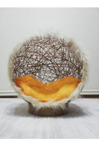 Hasır Keten Kedi ve Köpek Yatağı Evi Yuvası Minderi