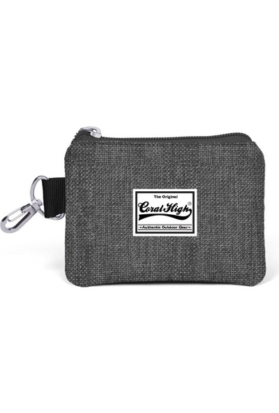 Yaygan Coral High Kırçıllı Gri Lüx Para Çantası