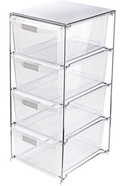 Evistro Çocuk Odası 4 Katlı Organizer Plastik Çekmeceli Dolap