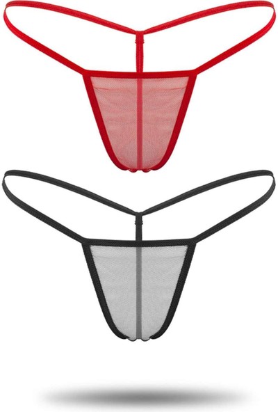 Bernam Butik Fantezi Külot Ikili Set Kırmızısiyah