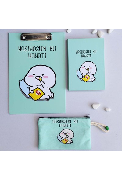 Patladı Gitti Yaşıyosun Bu Hayatı- Bedeller Ödedik Tasarımlı Sekreterlik Defter Kalemlik Seti Patladı Gitti Yaşıyosun Bu Hayatı- Bedeller Ödedik Tasarımlı Sekreterlik Defter Kalemlik Seti