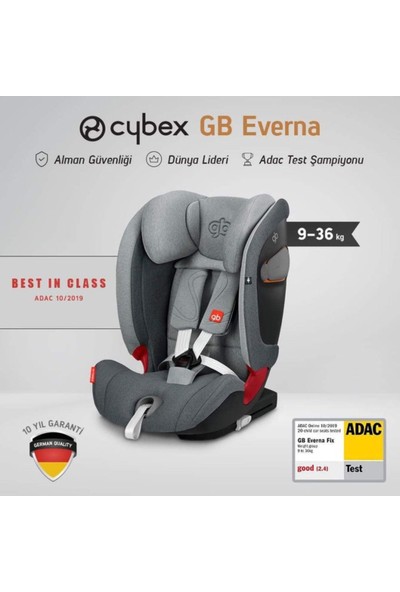 Cybex Adac'lı GB Everna (9-36) kg Isofix Bebek Oto Koltuğu (Grey) Cybex Adac'lı GB Everna (9-36) kg Isofix Bebek Oto Koltuğu (Grey)