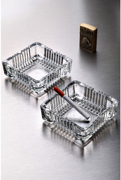 Rebber 2’li Cam Bistro Küllük, 2’li Lüx Kare Cam Kül Tablası 11CM Rebber 2’li Cam Bistro Küllük, 2’li Lüx Kare Cam Kül Tablası 11CM