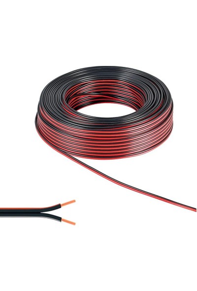 Bless Kordon Çok Telli Hoparlör Kablosu Siyah Kırmızı Çizgili Bakır 2 x 0,75 x 5 M Bless Kordon Çok Telli Hoparlör Kablosu Siyah Kırmızı Çizgili Bakır 2 x 0,75 x 5 M