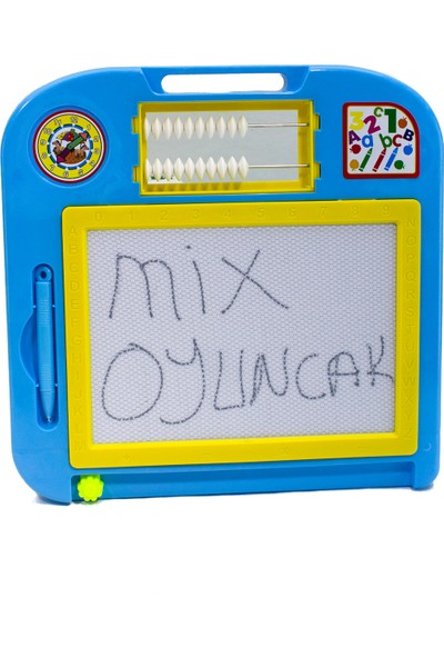 Mix Oyuncak Yazı Tahtası Manyetik Mıknatıslı Yazı Tahtası Abaküslü Mavi