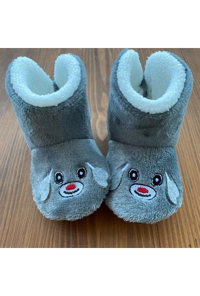 Pomidik Çocuk Panduf Köpekli Gri