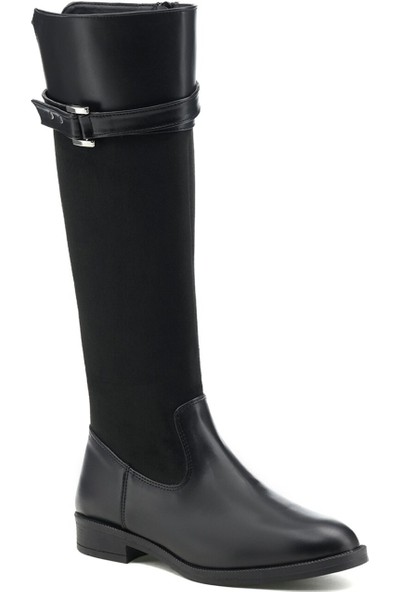 Polaris 318245S.Z 1pr Siyah Kadın Düz Çizme