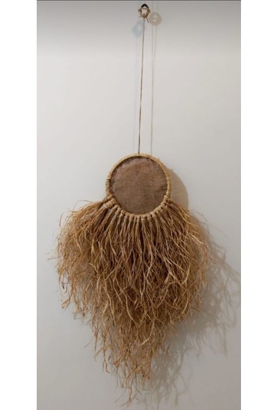 Kupa İkilisi Doğal Rafya Bohem Duvar Dekorasyon Dekorasyonu /süsü & Yatak Başı Süsü