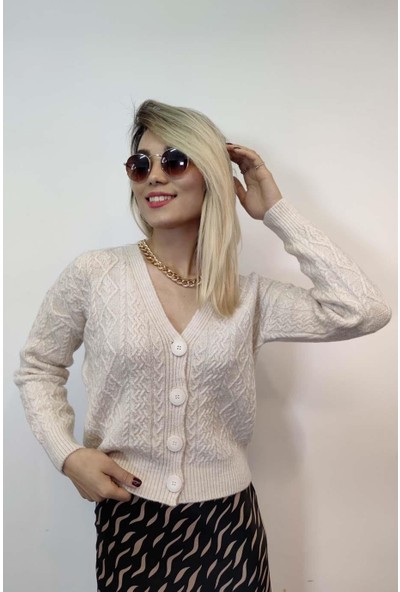 Foravega Örgü Detaylı Triko Hırka