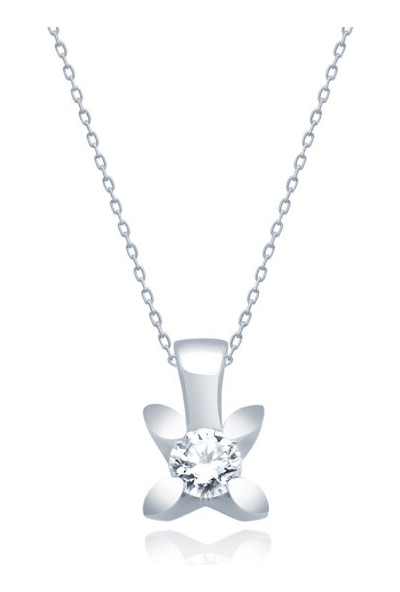 Diamond Line-Gülaylar 0,08 Karat Pırlanta Tektaş Kolye