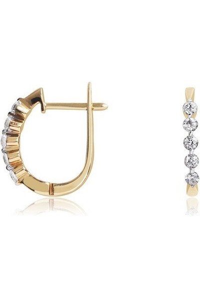 Diamond Line-Gülaylar 0,32 Karat Pırlanta Tria Küpe