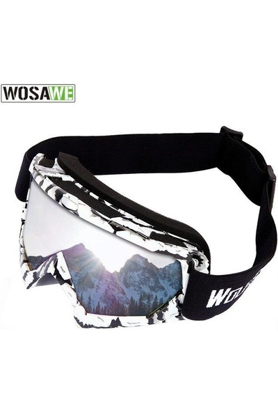 Wolfbike Unisex UV400 Anti Sis Renkli Kar Kayak ve Snowboard Gözlüğü Motosiklet Gözlüğü