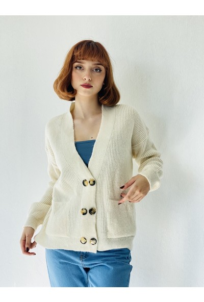 Retrobird Cepli Hırka Kadın Bej