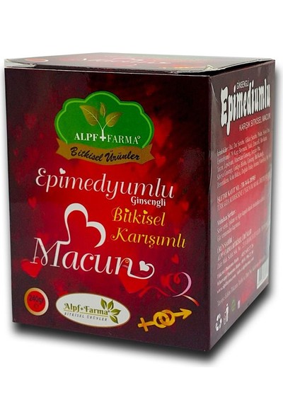 Alpf Farma Epimedium ve Ginsengli Bitkisel Bal Macunu 240 gr Alpf Farma Epimedium ve Ginsengli Bitkisel Bal Macunu 240 gr