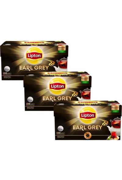 Lipton Earl Grey Demlik Poşet Çay 3 x 100'lü Lipton Earl Grey Demlik Poşet Çay 3 x 100'lü