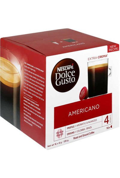 Nescafe Dolce Gusto Americano 16 Kapsül 128 gr Nescafe Dolce Gusto Americano 16 Kapsül 128 gr