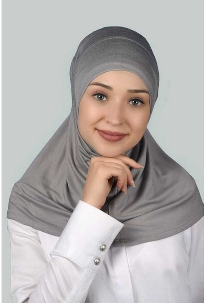 Al-Tobeh Turlu Hijab - Tek Parça - Gri Al-Tobeh Al-Tobeh Turlu Hijab - Tek Parça - Gri Al-Tobeh