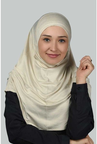 Al-Tobeh Desen Lastikli Pratik Eşarp - Krem Al-Tobeh Al-Tobeh Desen Lastikli Pratik Eşarp - Krem Al-Tobeh