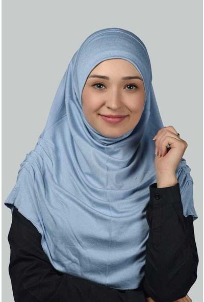 Desen Lastikli Pratik Eşarp - Kot Rengi Al-Tobeh Desen Lastikli Pratik Eşarp - Kot Rengi Al-Tobeh