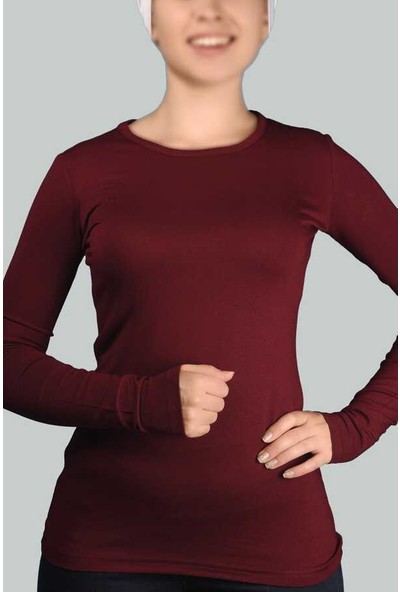 Al-Tobeh Uzun Kollu Body - Bordo Al-Tobeh