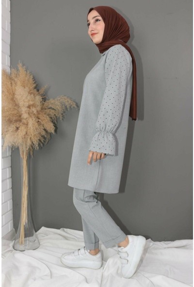 Modayseli Kalp Desenli Ikili Takım