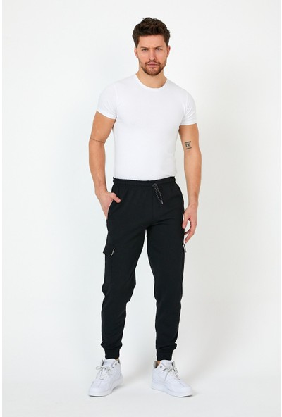 Rodrigo Kargo Cepli Erkek Siyah Eşofman Altı 1002