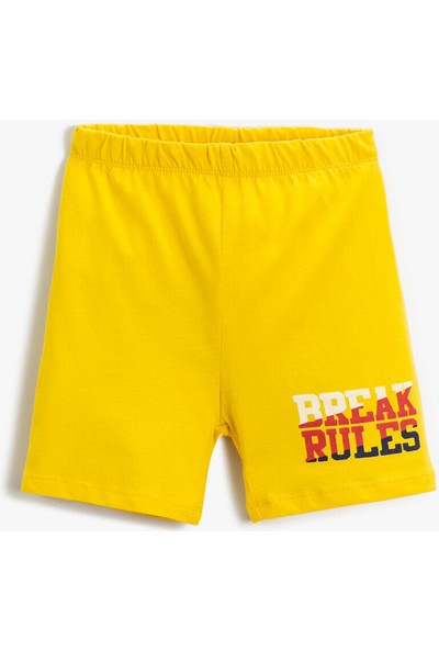 Koton Erkek Bebek Slogan Baskılı Şort Pamuklu