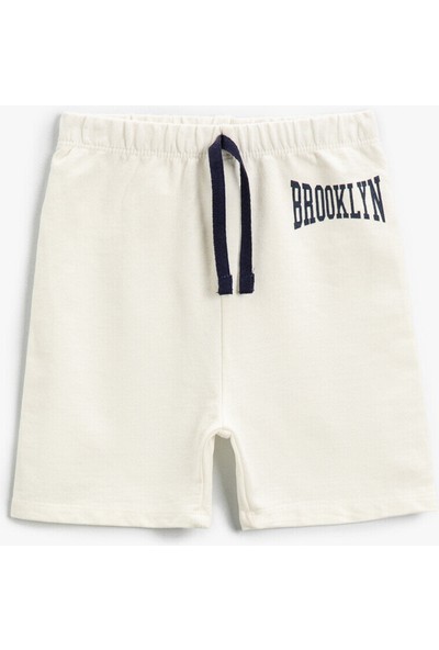 Koton Erkek Bebek Brooklyn Baskılı Belden Bağlamalı Şort Pamuklu