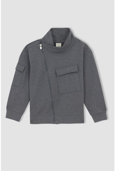DeFacto Erkek Çocuk Coool Regular Fit Fermuarlı Sweat HIRKA W7886A622SP