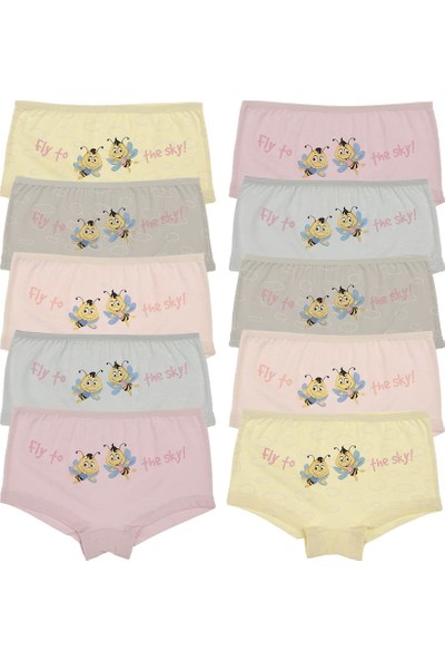 Donella 10'lu Renkli Baskılı Kız Çocuk Şort - 461028FZ