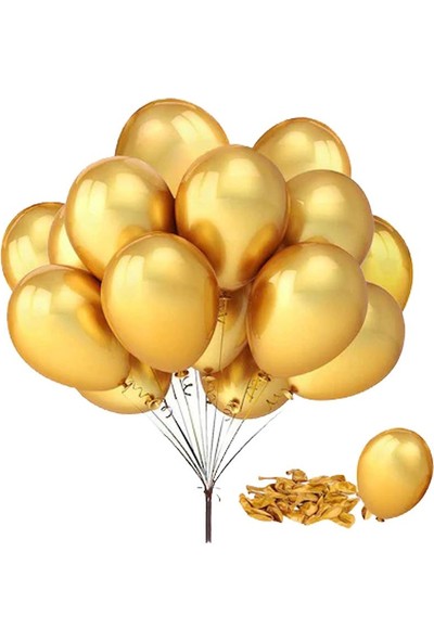 Sidelya Organizasyon 12 Inç Gold Metalik Balon 10'lu Metalik Balon