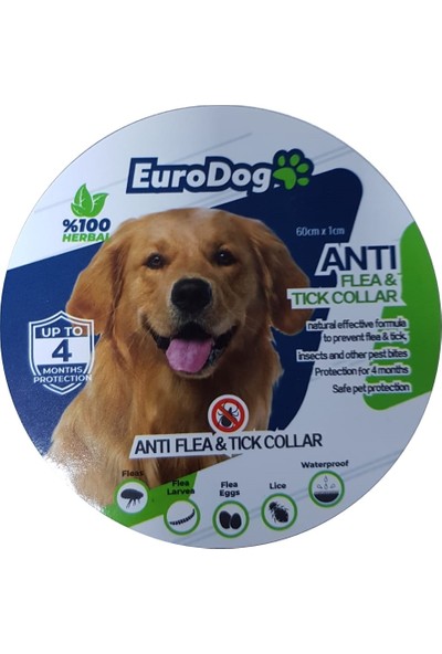 Eurodog Köpekler Için Ayarlanabilir Su Geçirmez Silikonlu Kene ve Pire Önleyici Aromalı Tasma 60 cm Eurodog Köpekler Için Ayarlanabilir Su Geçirmez Silikonlu Kene ve Pire Önleyici Aromalı Tasma 60 cm