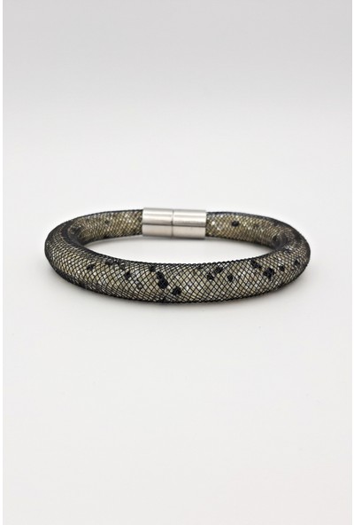 Palmiero Swarovski Taşlı Örme Çelik Bileklik