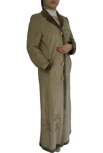 Akra Uzun Çiçek Nakışlı Pardesü BGL-ST00925