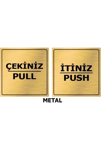 Orse Reklam Itiniz Çekiniz Krom Renk Etiket Metal