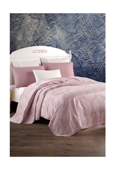 Elart Pamuklu Yatak Örtüsü Seti Çift Kişilik 4 Parça Laura Gülkurusu