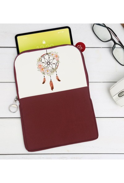 Bk Gift Rüya Kapanı Tasarımlı Taşınabilir Koruyucu Tablet Kılıfı & Organizer Çanta - Bordo-1