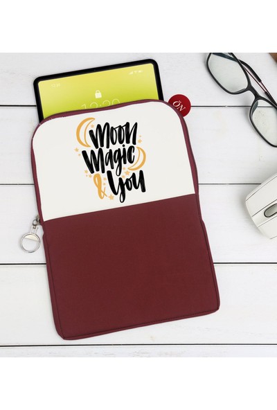 Bk Gift Moon Magic & You Tasarımlı Taşınabilir Koruyucu Tablet Kılıfı & Organizer Çanta - Bordo-1 Bk Gift Moon Magic & You Tasarımlı Taşınabilir Koruyucu Tablet Kılıfı & Organizer Çanta - Bordo-1