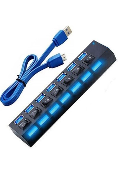 Maxgo 7 Port USB 3.0 Hub Çoklayıcı Çoğaltıcı On/off Anahtarlı