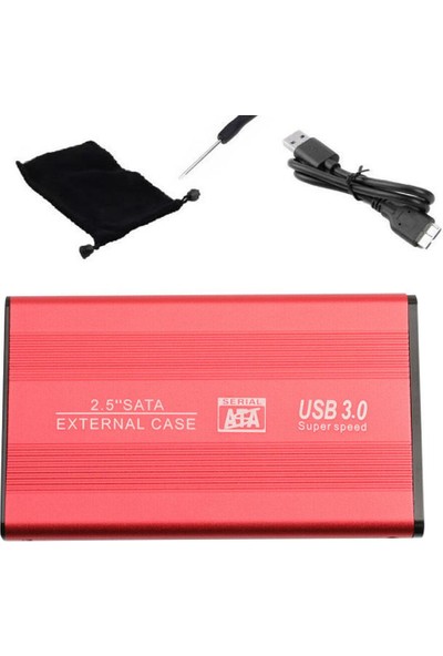 Maxgo 2.5 Sata HDD USB 3.0 Harddisk Kutu - Aluminyum Gövde + Kılıf - Kırmızı Maxgo 2.5 Sata HDD USB 3.0 Harddisk Kutu - Aluminyum Gövde + Kılıf - Kırmızı